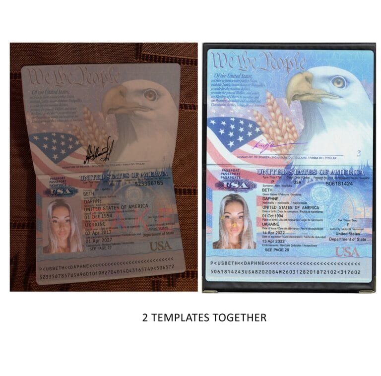 us passport psd template download