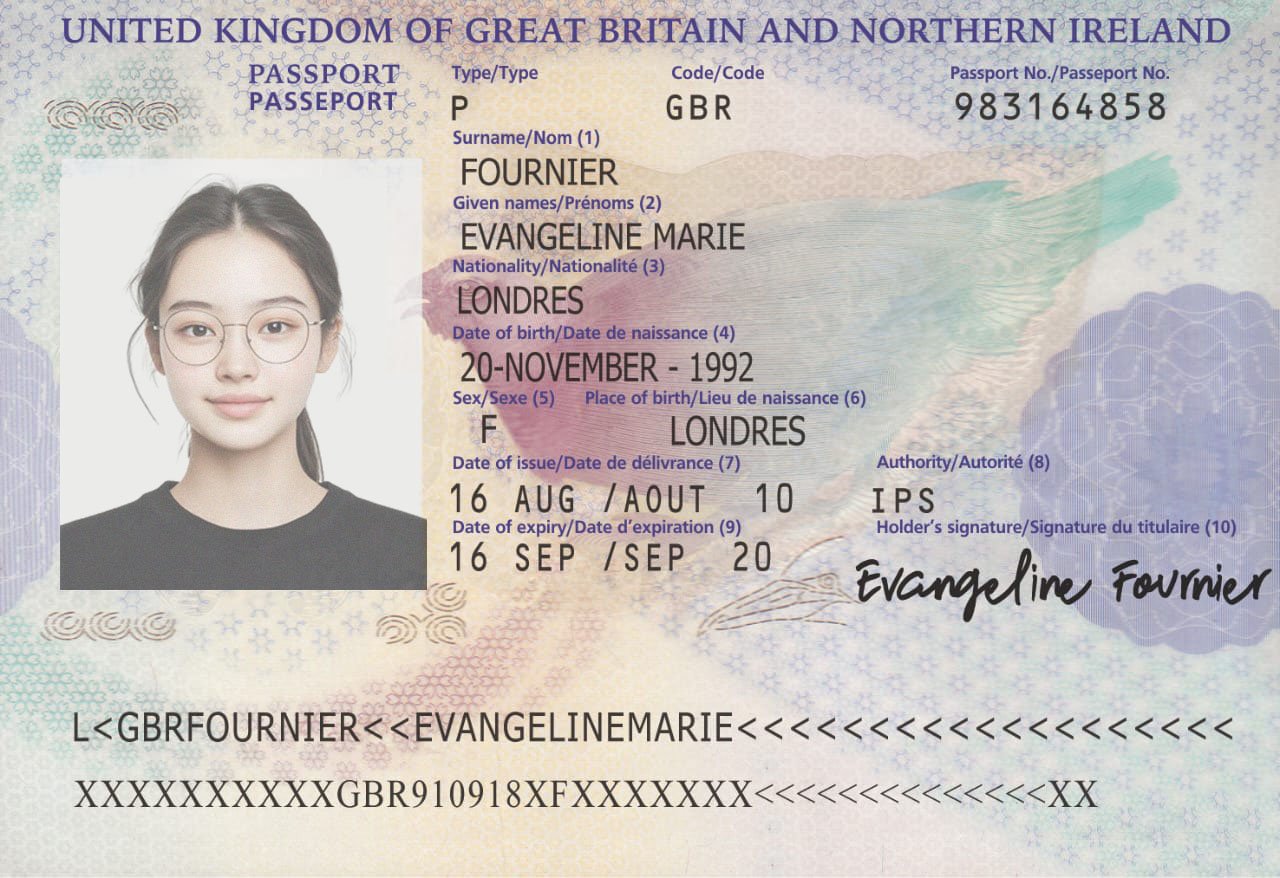 UK passport PSD Template Editable - ID Template - 3nur.com