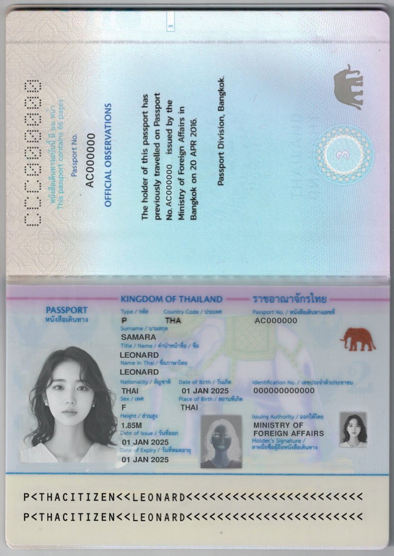 Thailand Passport Template in PSD Format - 3nur.com